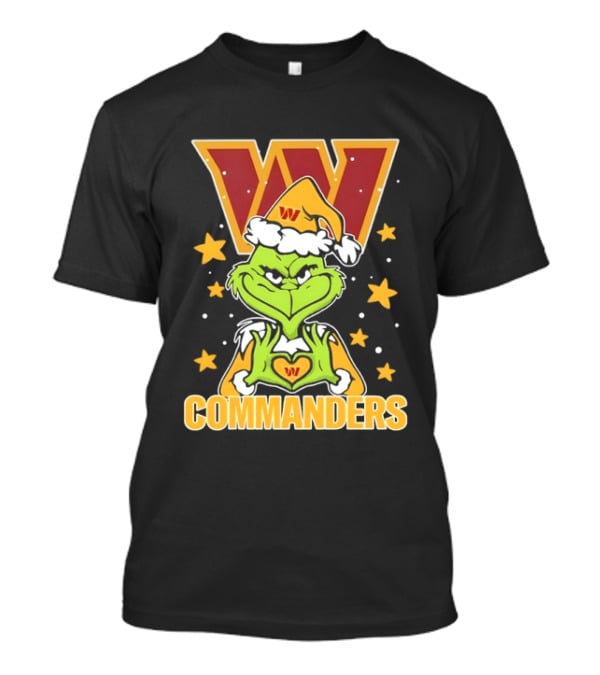 The Grinch Christmas W Commanders Football Team T-Shirt