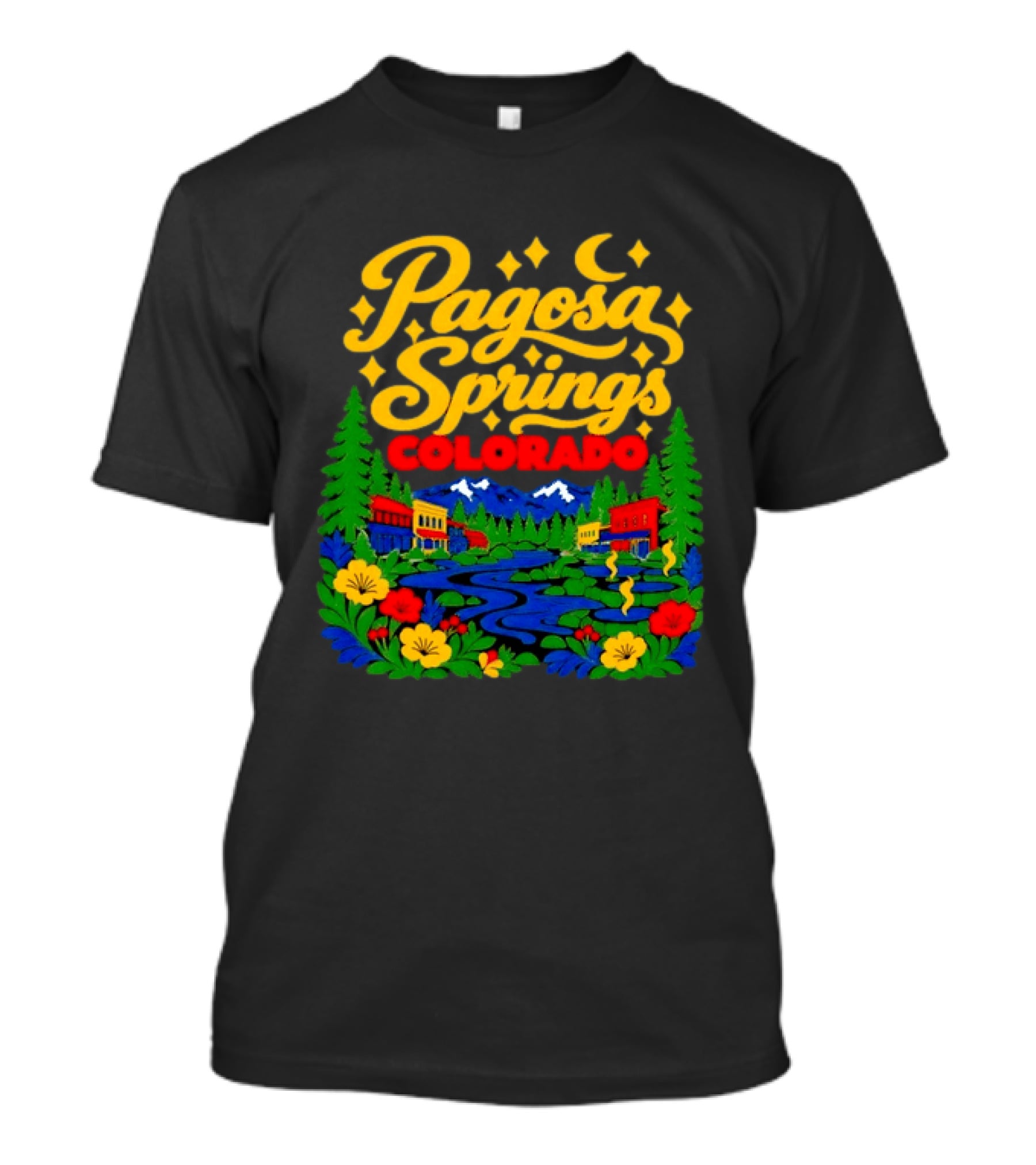 Pagosa Springs Colorado Scenic Nature And Village T-Shirt