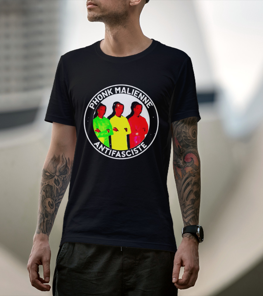 Phonk Malienne Antifasciste Music Mali Circle T-Shirt
