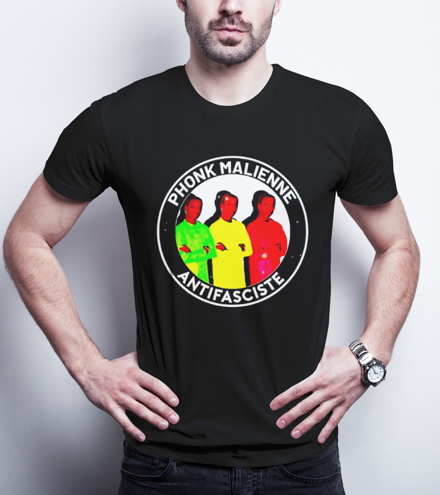Phonk Malienne Antifasciste Music Mali Circle T-Shirt