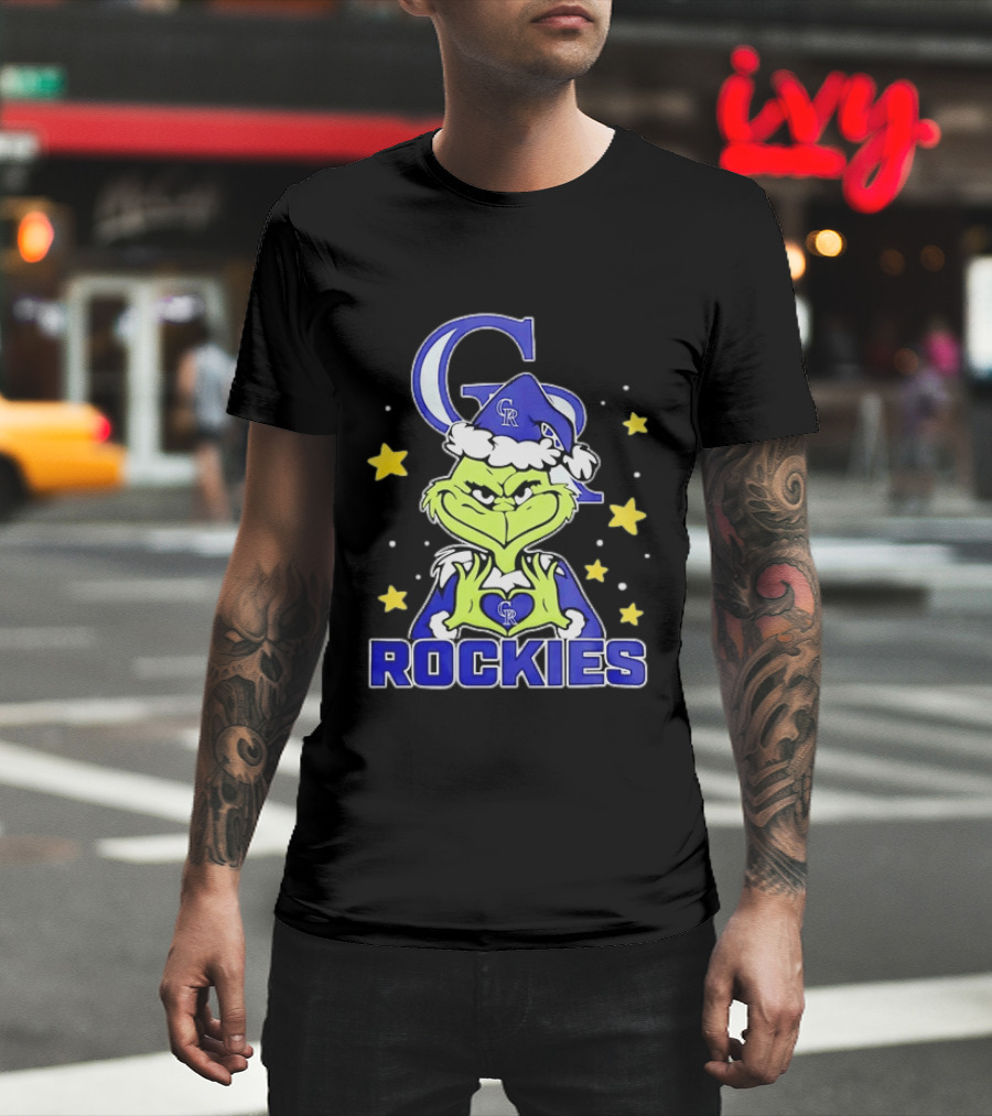Grinch Colorado Rockies Christmas 2026 I Hate Everybody Except Rockies T-Shirt