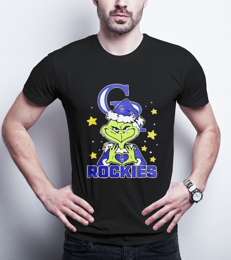 Grinch Colorado Rockies Christmas 2026 I Hate Everybody Except Rockies T-Shirt