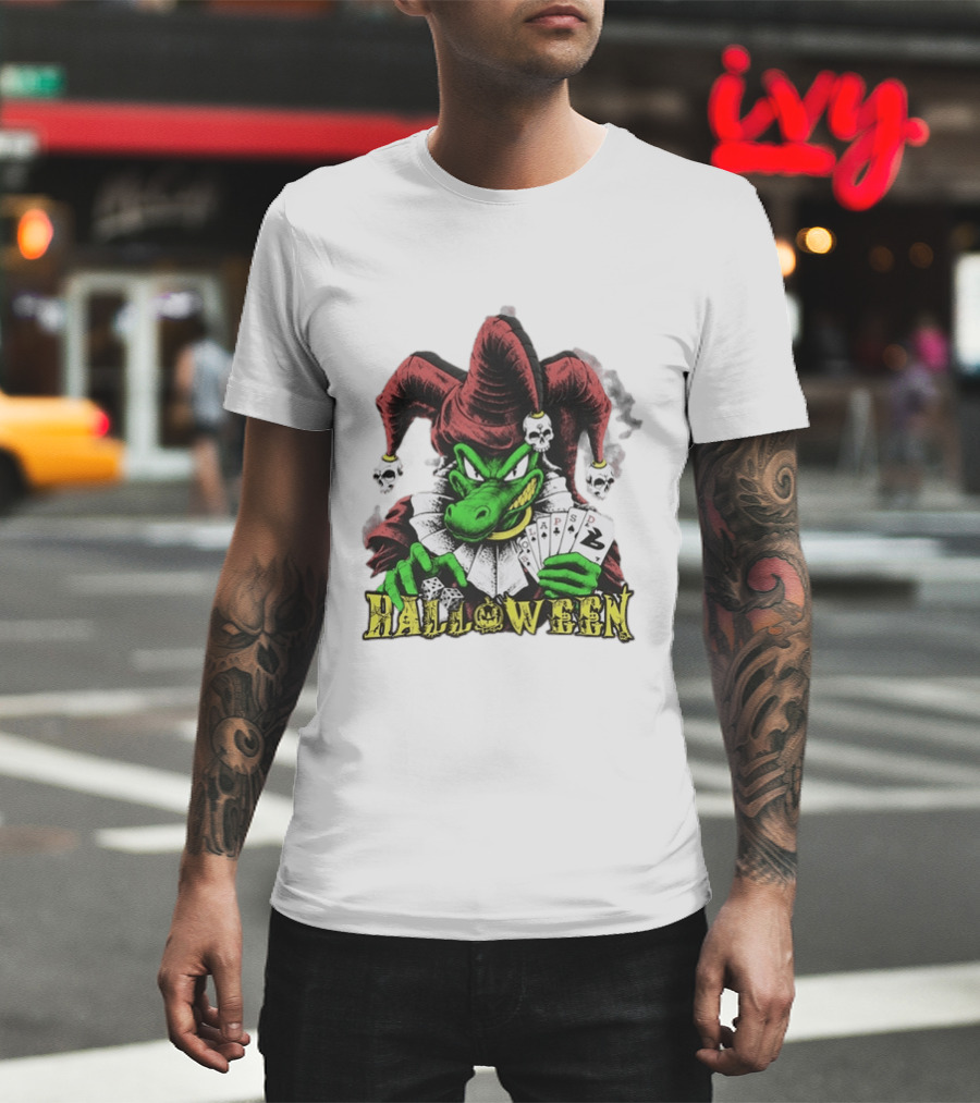Halloween Joker Crocodile Dice Playing Cards Skulls T-Shirt
