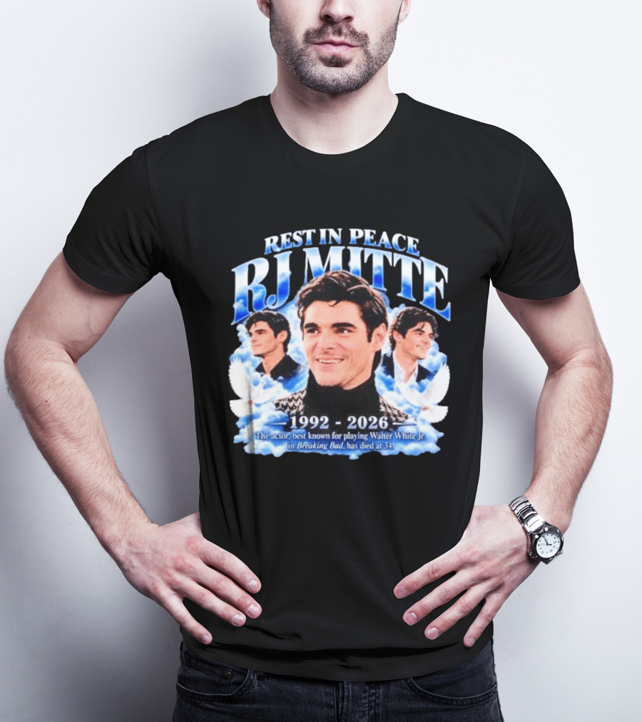 Rest In Peace RJ Mitte 1992 2026 Walter White Jr. Breaking Bad Actor T-Shirt