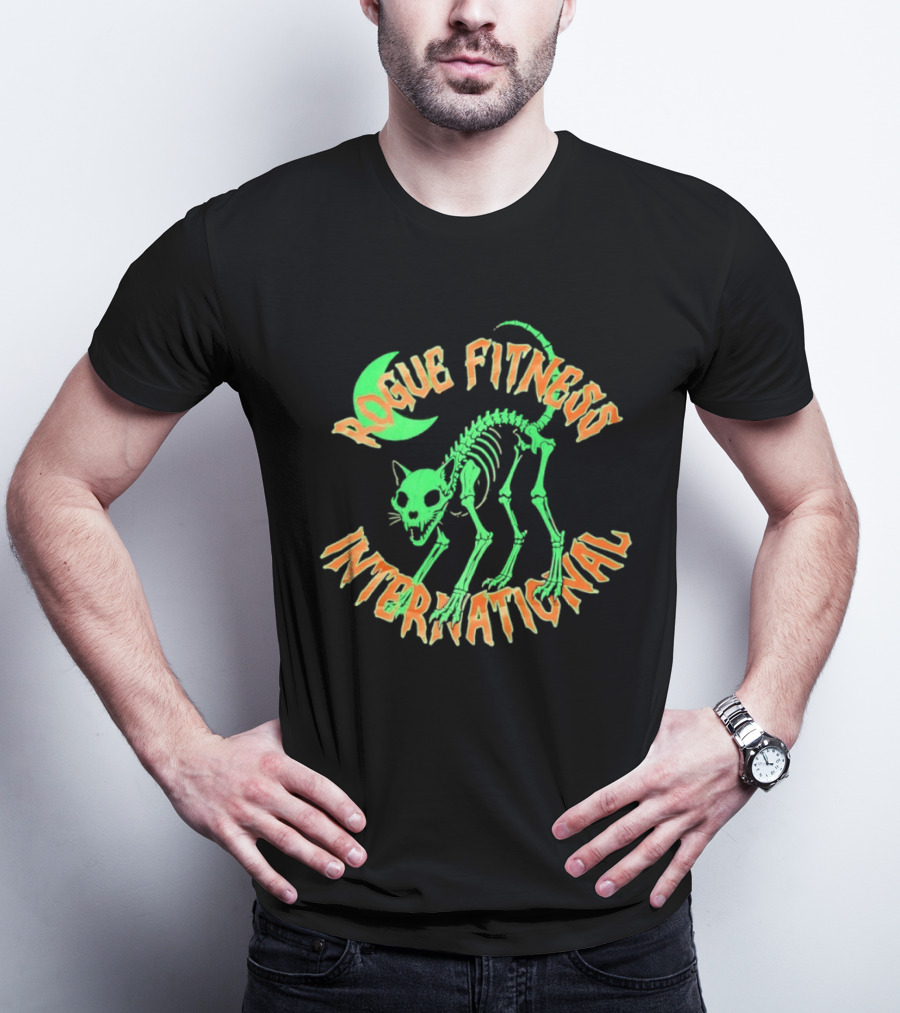 Rogue Fitness International Glowing Skeleton Cat T-Shirt