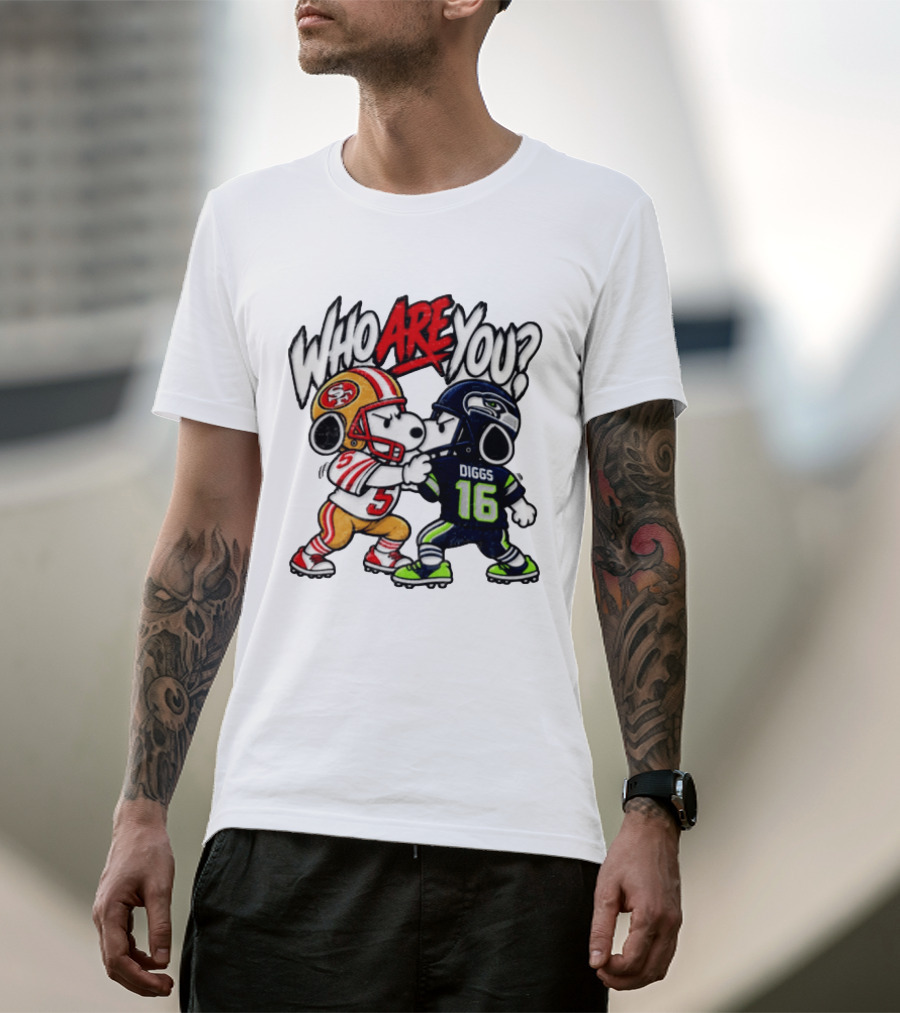 Who Are You Snoopy Version 49ers Vs Seahawks Diggs 16 T-Shirt