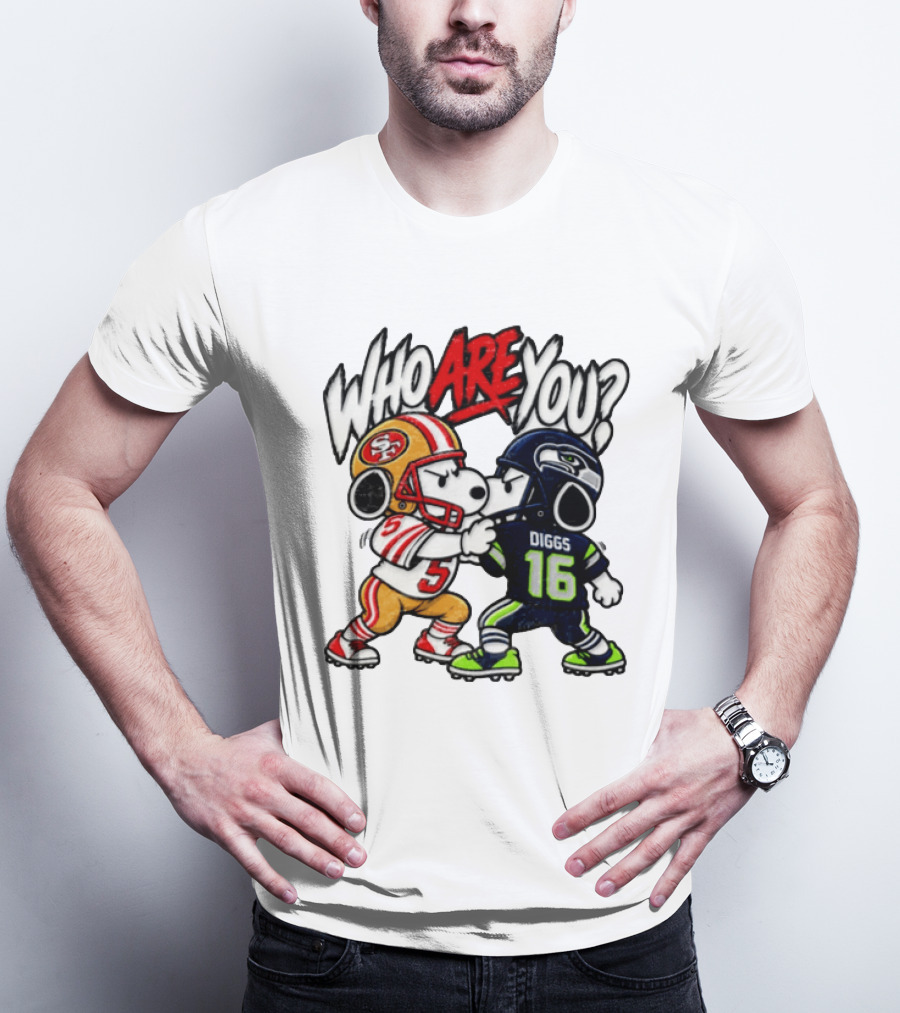 Who Are You Snoopy Version 49ers Vs Seahawks Diggs 16 T-Shirt