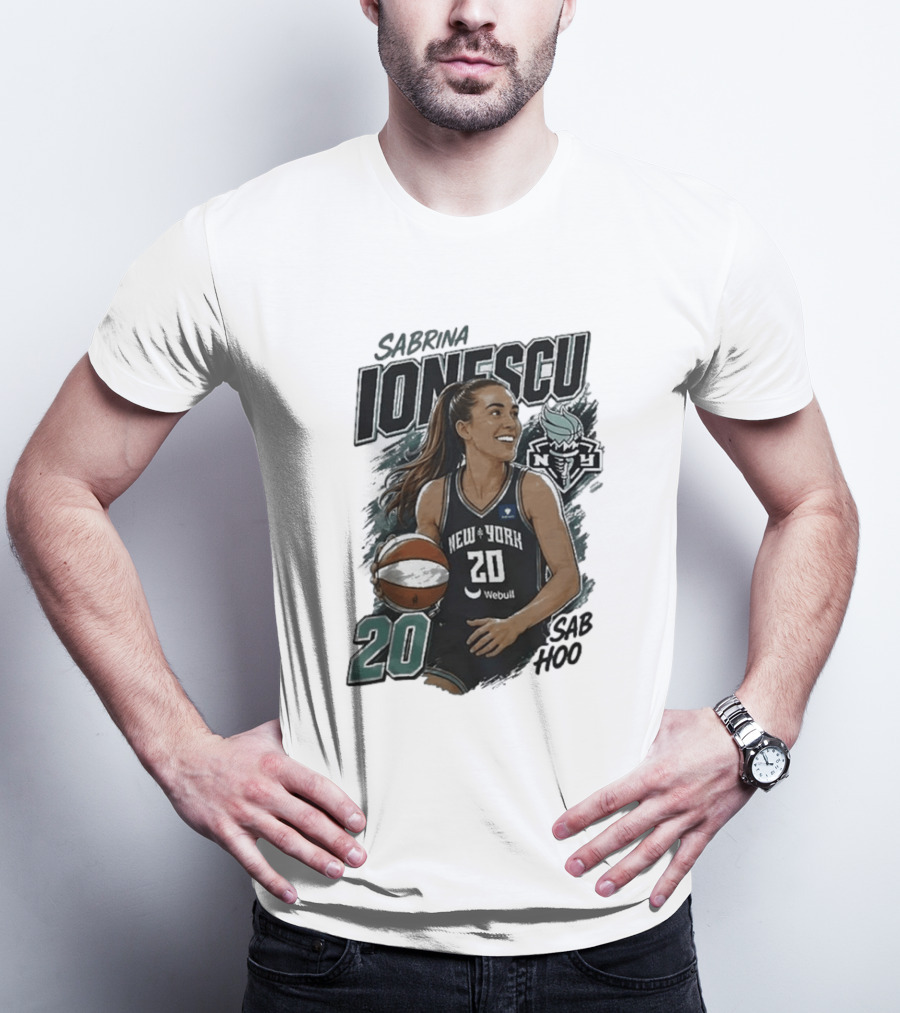 New York Liberty Sabrina Ionescu 2026 20 Sab Hoop T-Shirt