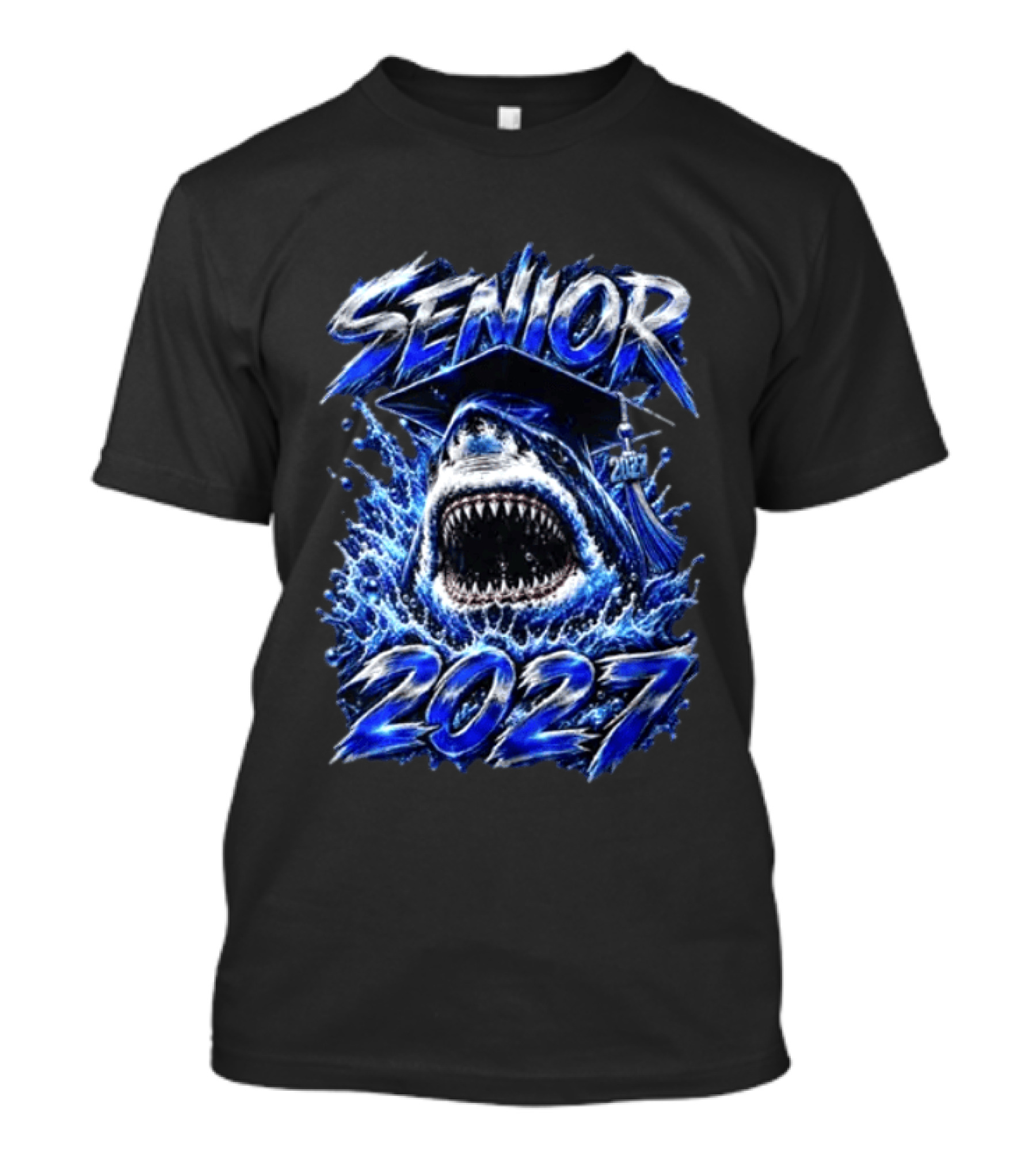 Senior Shark 2027 Graduation Class School T-Shirt