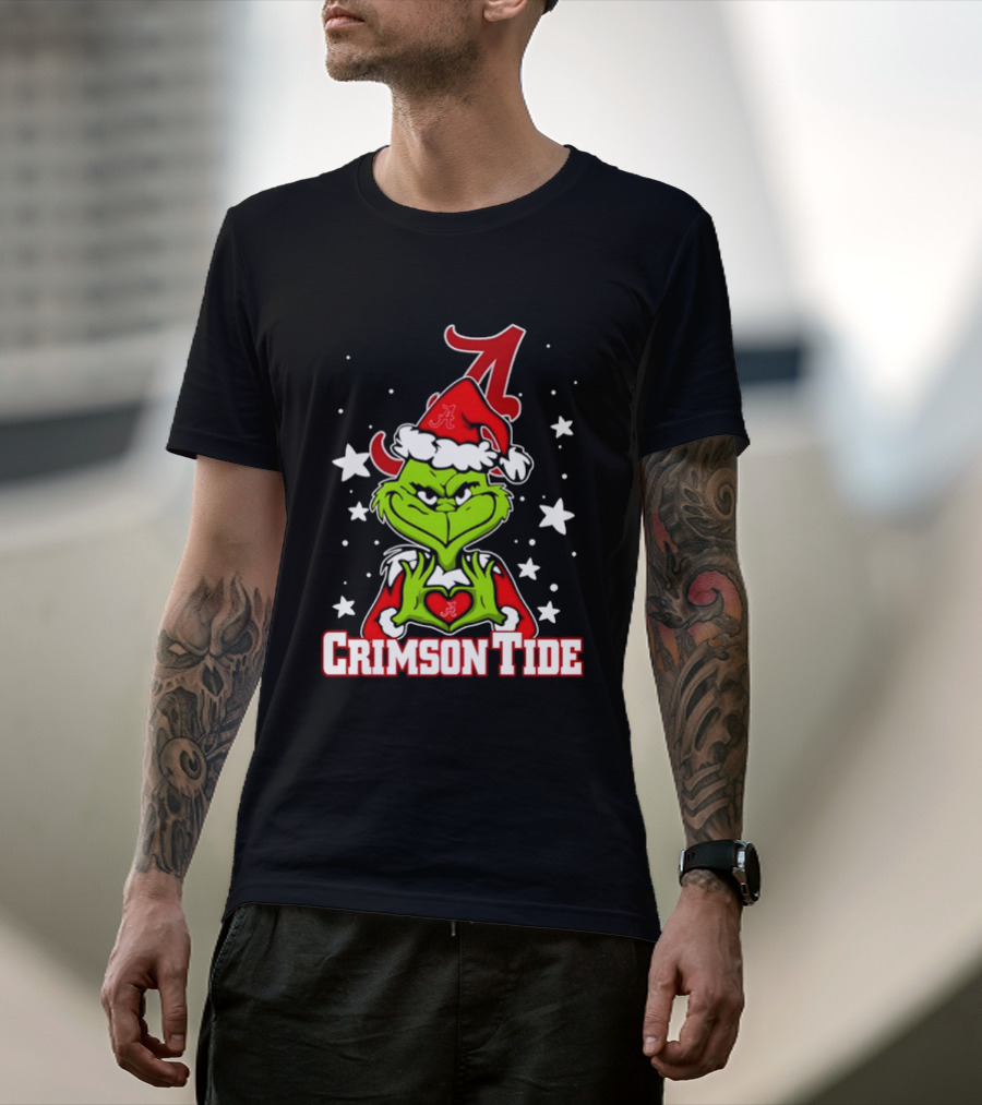 Alabama Crimson Tide Grinch Christmas Holiday T-Shirt