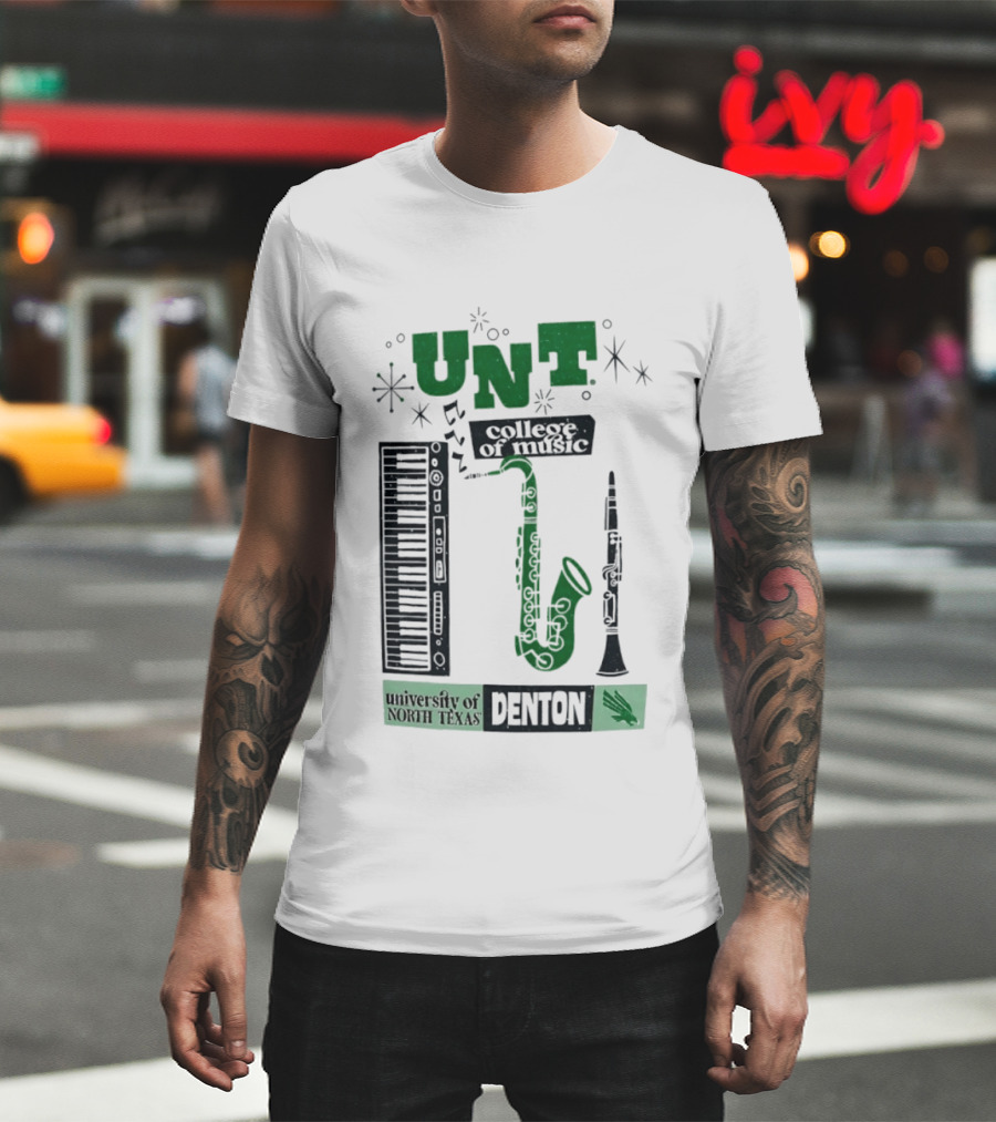 UNT College Of Music University Of North Texas Denton Music Instruments T-Shirt