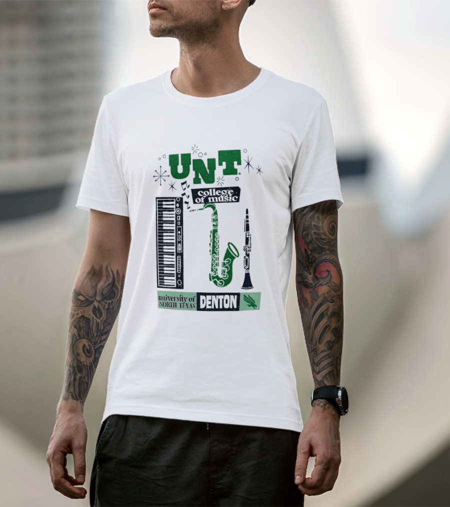 UNT College Of Music University Of North Texas Denton Music Instruments T-Shirt