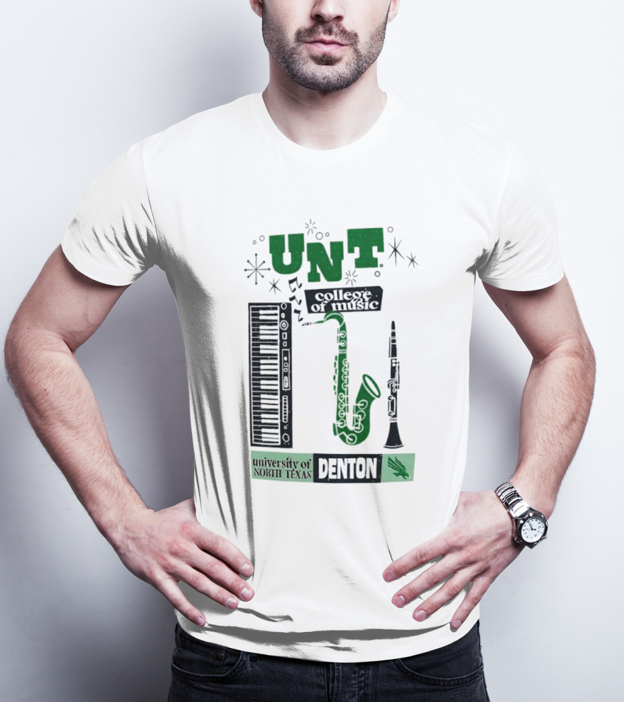 UNT College Of Music University Of North Texas Denton Music Instruments T-Shirt