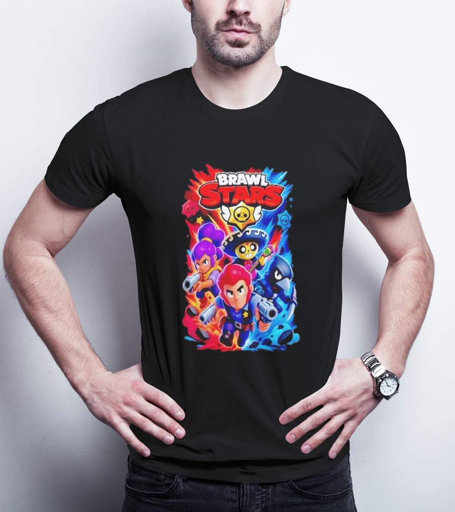 Brawl Stars Characters Action Group Gaming Showdown T-Shirt