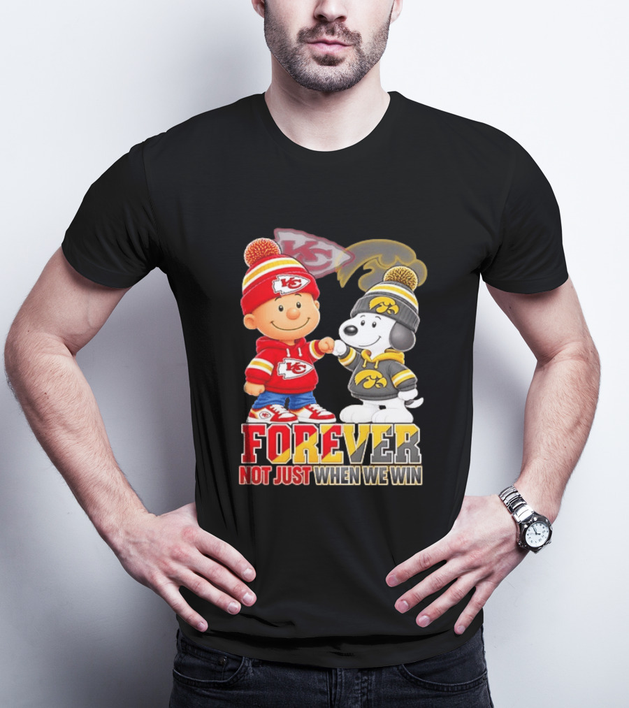 Charlie Brown Snoopy Kansas City Chiefs Iowa Hawkeyes Forever Not Just When We Win T-Shirt