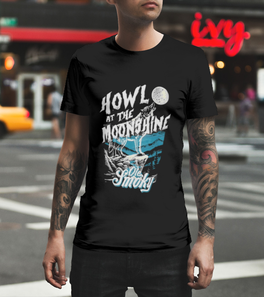 Ole Smoky Howl At The Moonshine Wolf Howling Full Moon T-Shirt