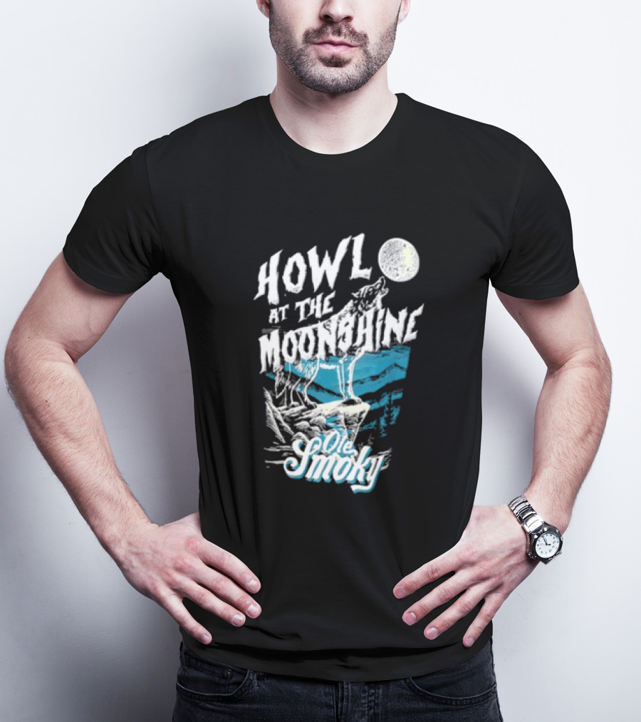 Ole Smoky Howl At The Moonshine Wolf Howling Full Moon T-Shirt