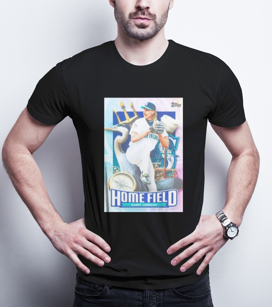 Randy Johnson Seattle Mariners Topps Home Field Baseball Card Mariners T-Shirt