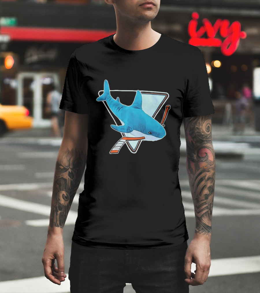 San Jose Sharks Hockey Stick Triangle Plush Toy T-Shirt