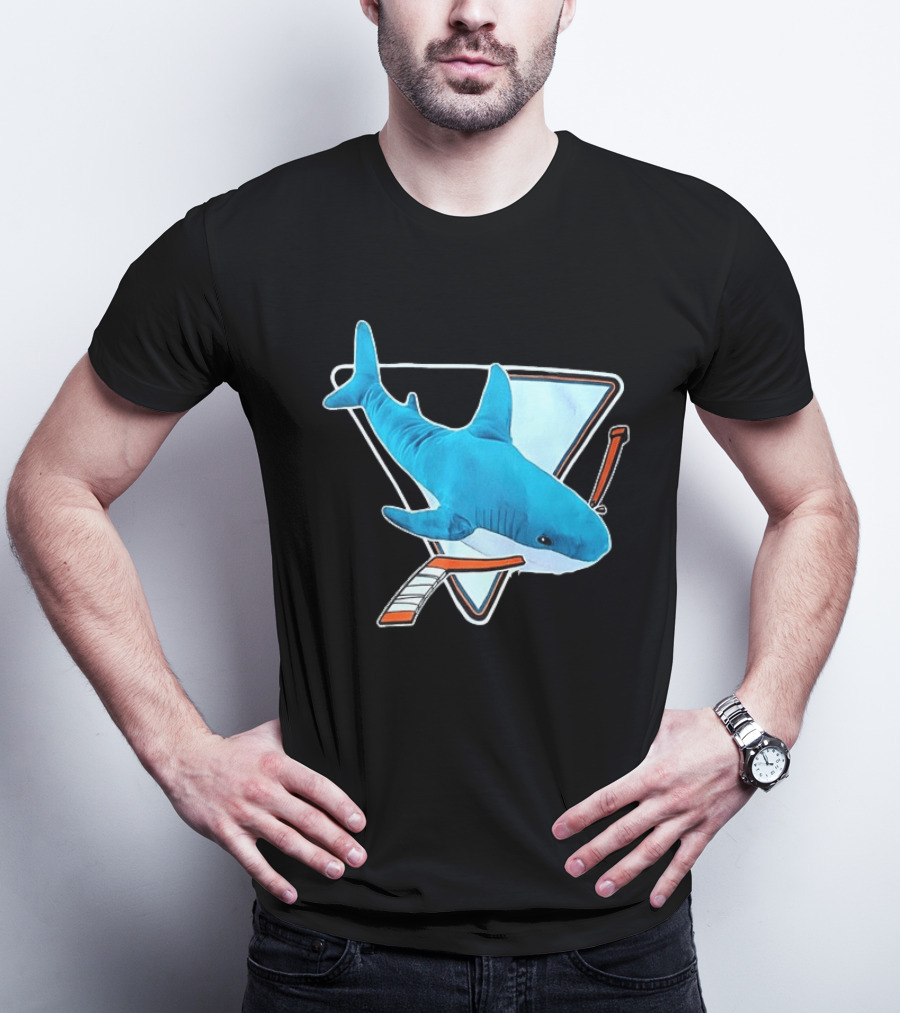 San Jose Sharks Hockey Stick Triangle Plush Toy T-Shirt