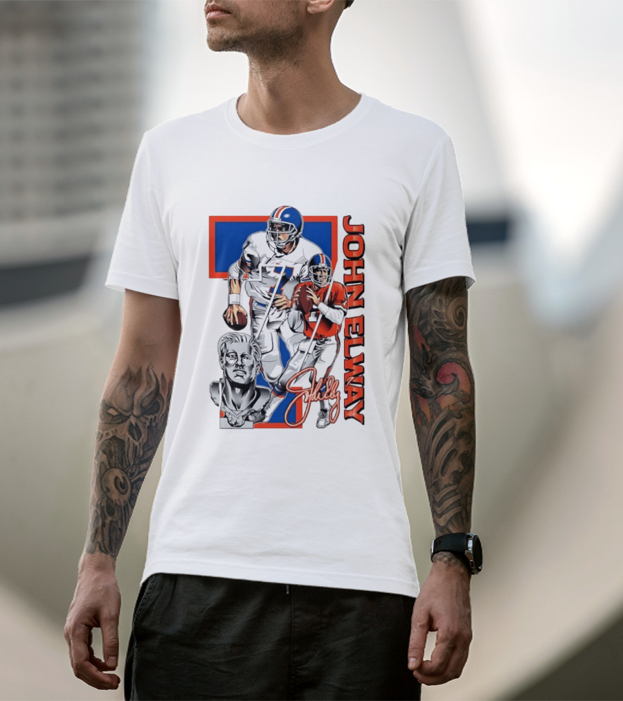 John Elway Denver Broncos Number 7 Quarterback T-Shirt