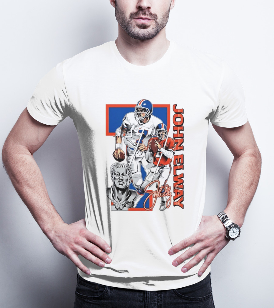 John Elway Denver Broncos Number 7 Quarterback T-Shirt