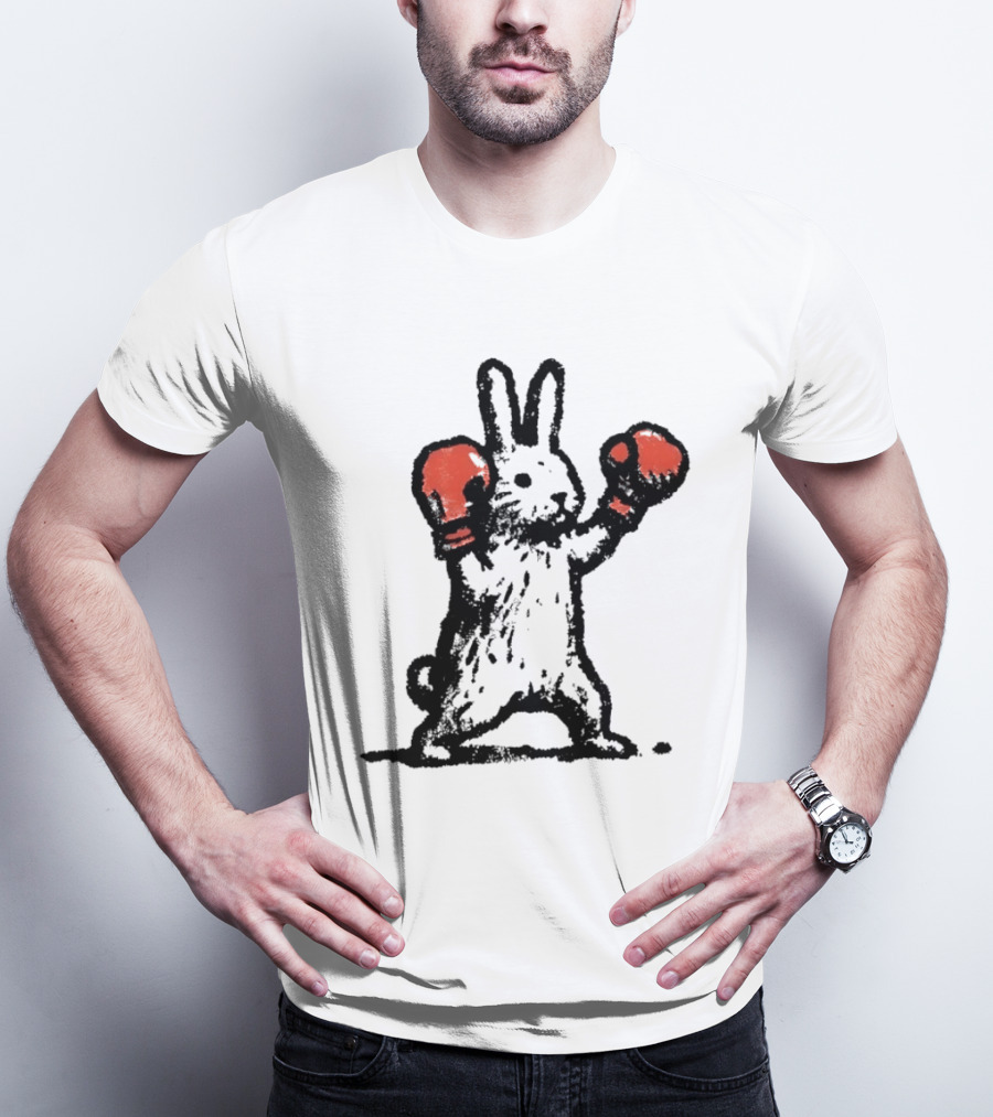 Boxing Rabbit Fighter Animal Sports Distressed T-Shirt