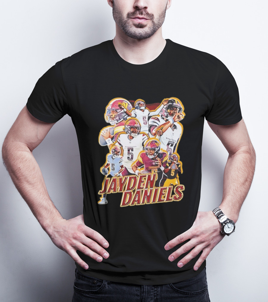 Jayden Daniels Washington Commanders Quarterback Number 5 T-Shirt