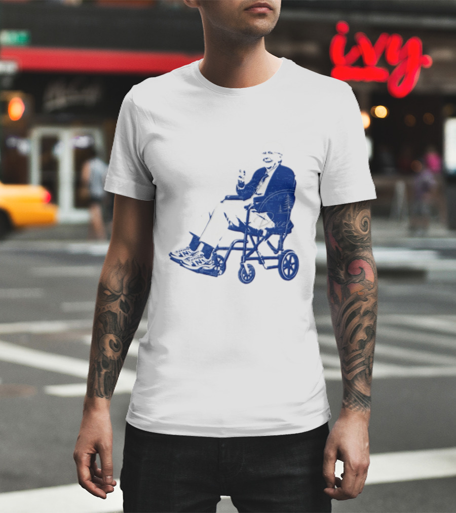 Kentucky Political Humor Go For Two Finger Man In Wheelchair Sneakers T-Shirt