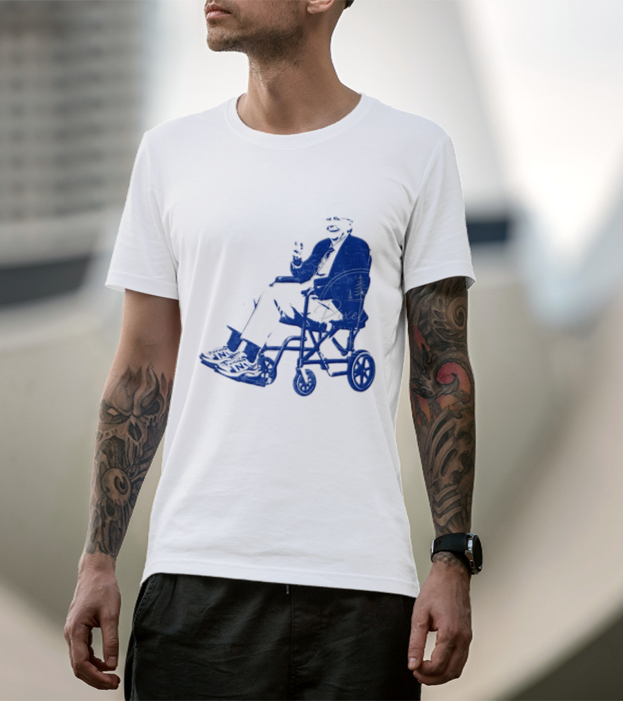 Kentucky Political Humor Go For Two Finger Man In Wheelchair Sneakers T-Shirt