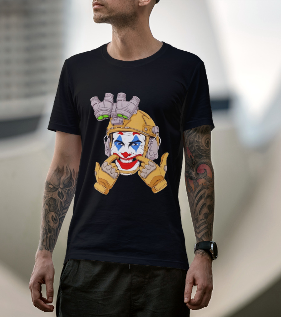 Joker Tactical Soldier Helmet Night Vision Clown Face T-Shirt