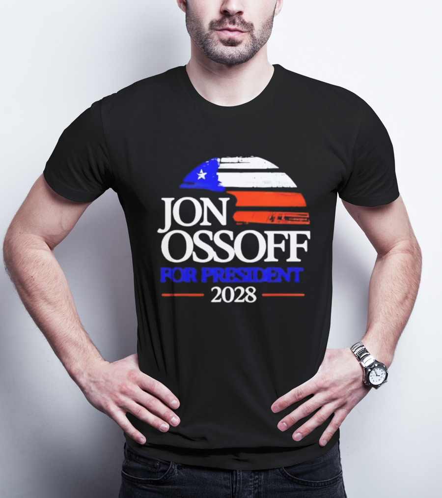 Jon Ossoff For President 2028 American Flag T-Shirt
