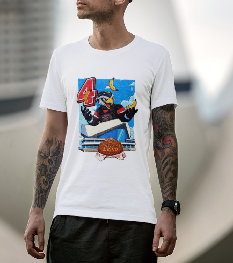 Leivo Welcome 4 Hawk In Hockey Jersey With Bananas In Front Of Arena T-Shirt