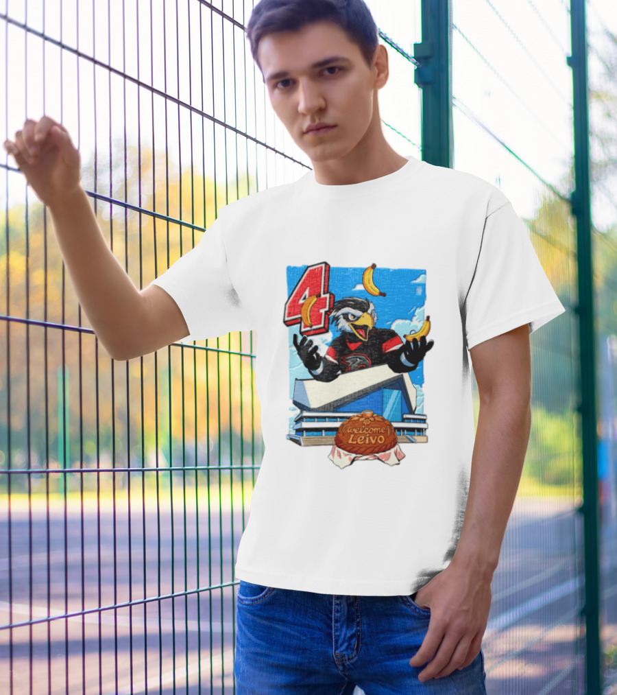 Leivo Welcome 4 Hawk In Hockey Jersey With Bananas In Front Of Arena T-Shirt