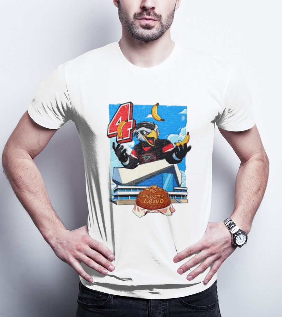 Leivo Welcome 4 Hawk In Hockey Jersey With Bananas In Front Of Arena T-Shirt