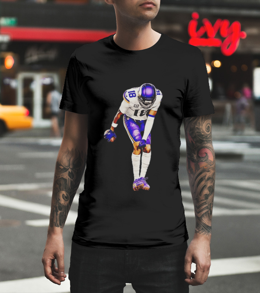 Justin Jefferson 18 Minnesota Vikings Football Player Celebration T-Shirt