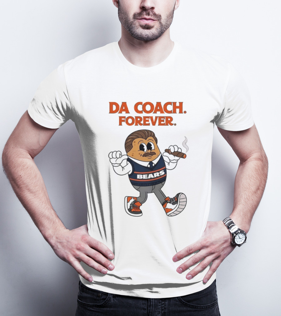 Chicago Bears Mike Ditka Da Coach Forever Iconic Cartoon Character Smoking Cigar T-Shirt