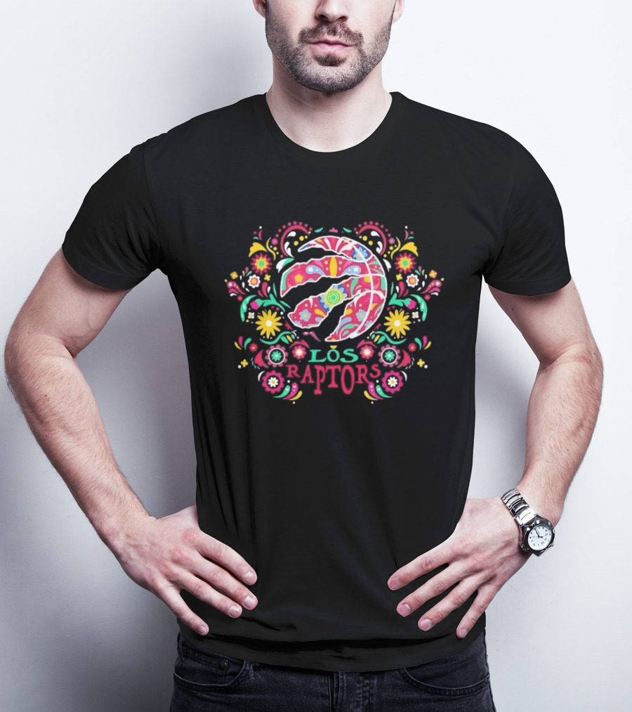 Toronto Raptors Dia De Los Muertos Floral NBA 2026 Los Raptors T-Shirt