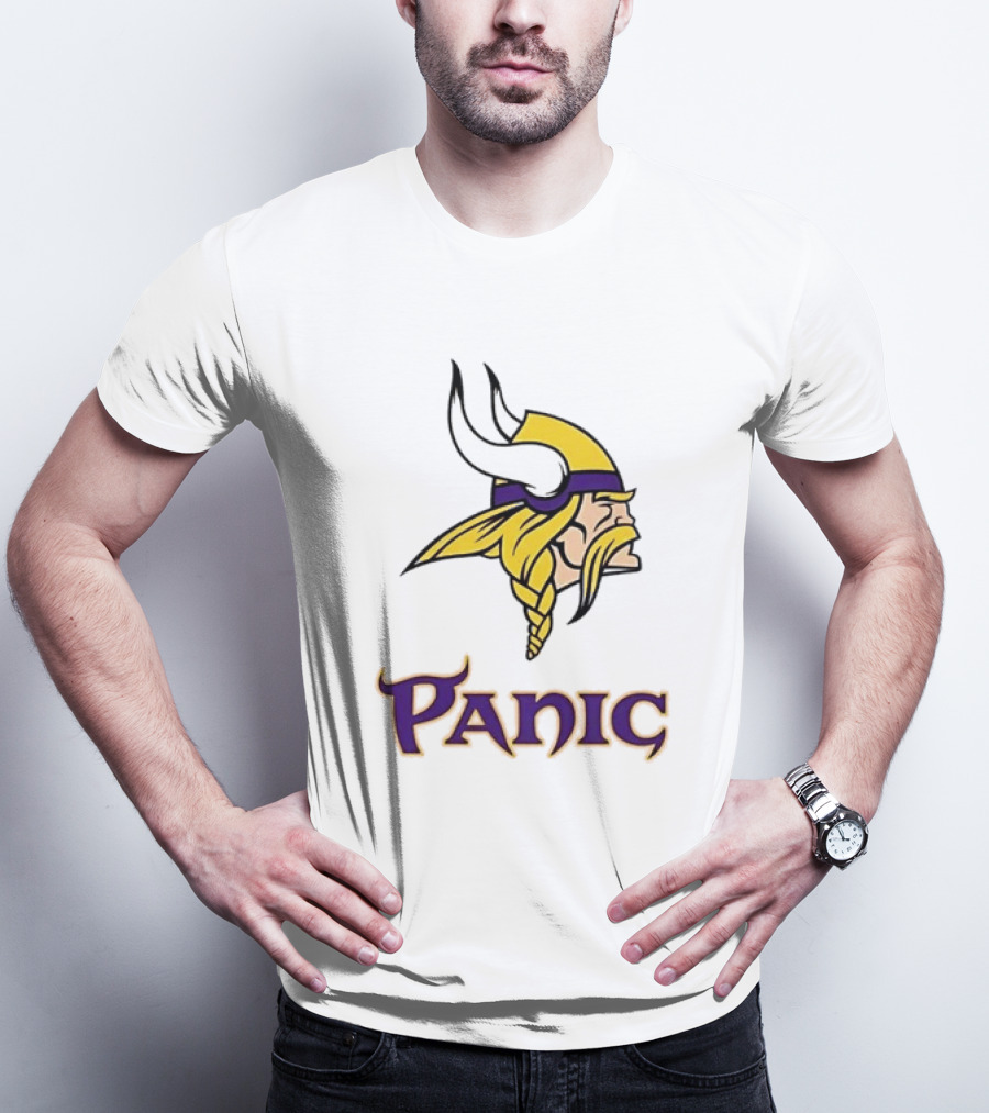 Minnesota Vikings Panic Viking Helmet Design NFL Fan T-Shirt