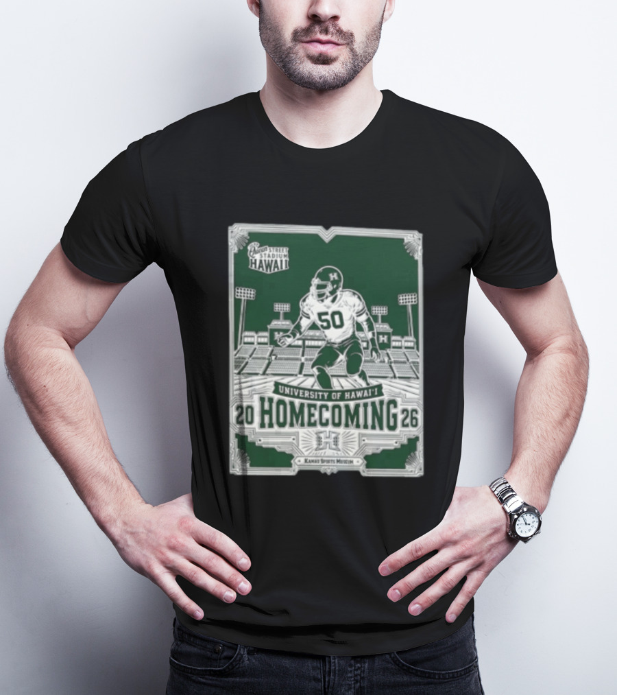 Queen Street Stadium Hawaii University Of Hawaii Homecoming 2026 Kanui Sports Museum T-Shirt
