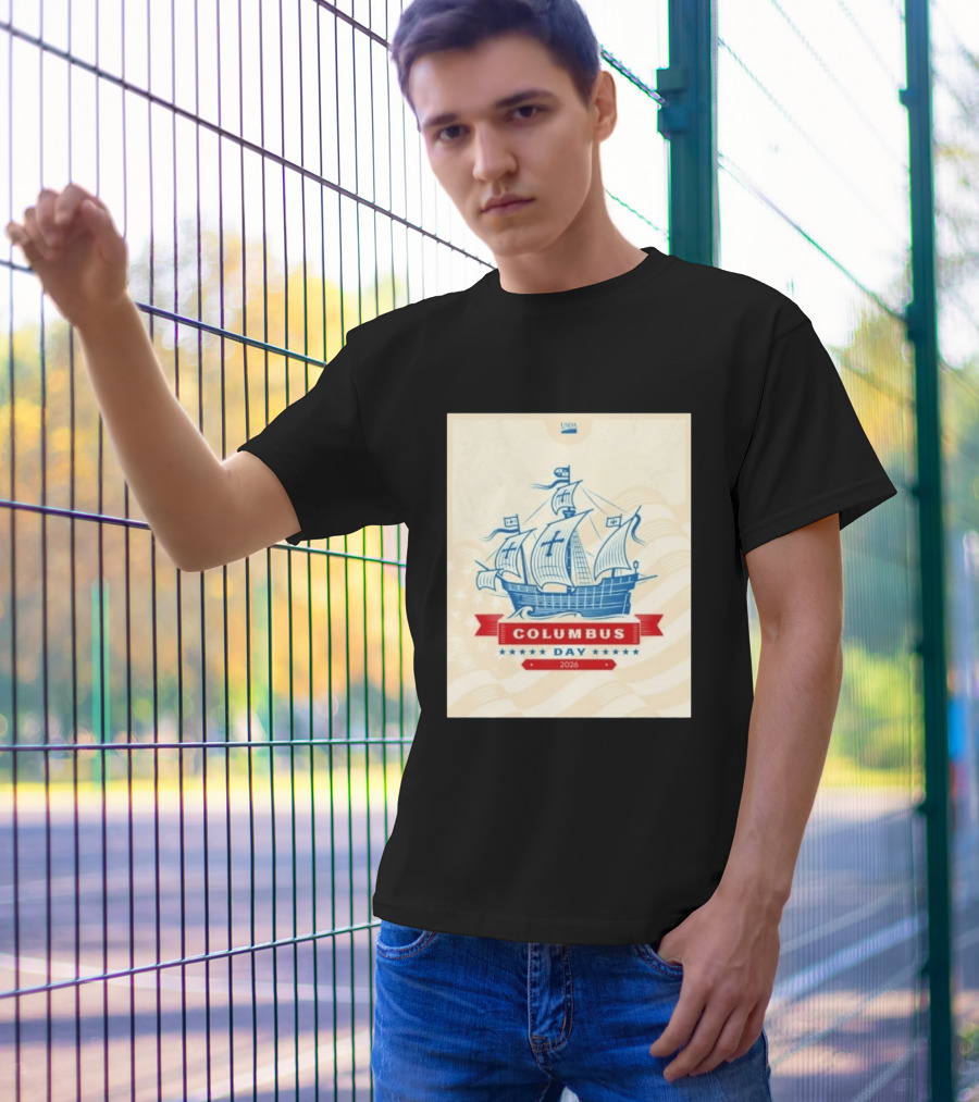 USDA Columbus Day 2026 Ship Celebration Stars And Stripes T-Shirt
