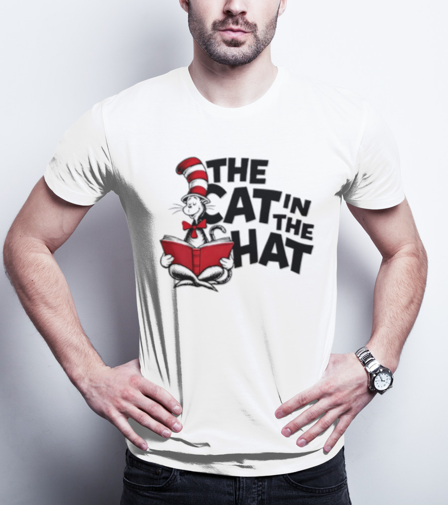 Dr Seuss The Cat In The Hat Reading Book T-Shirt