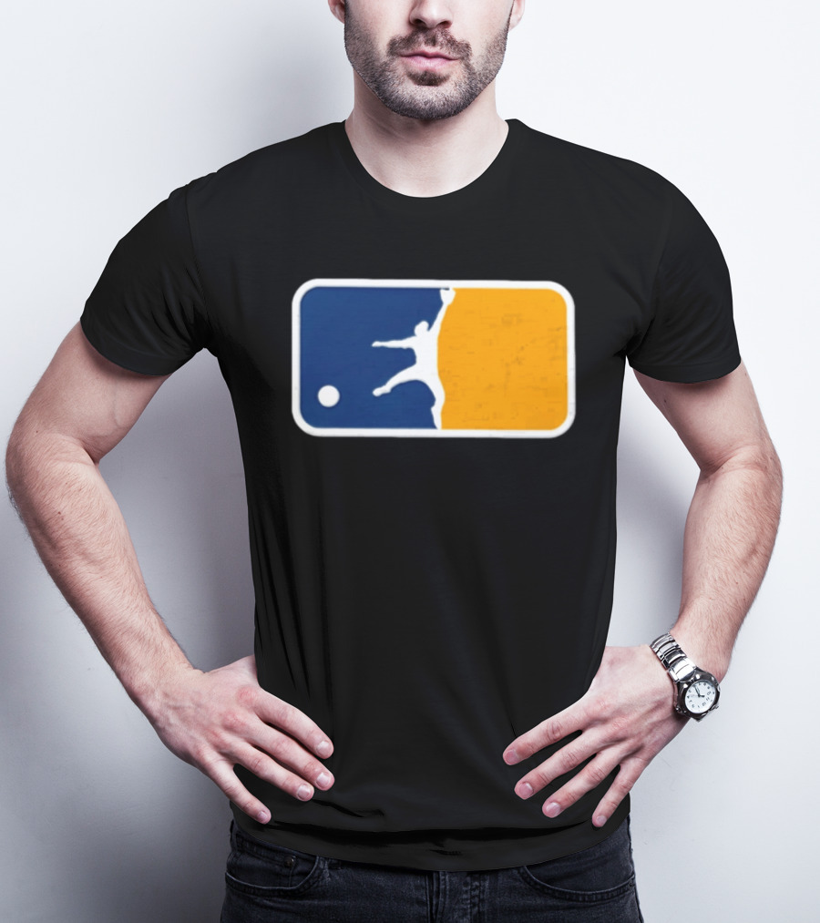 Milwaukee Brewers Baseball Leaping Catch Icon Luis Lara T-Shirt