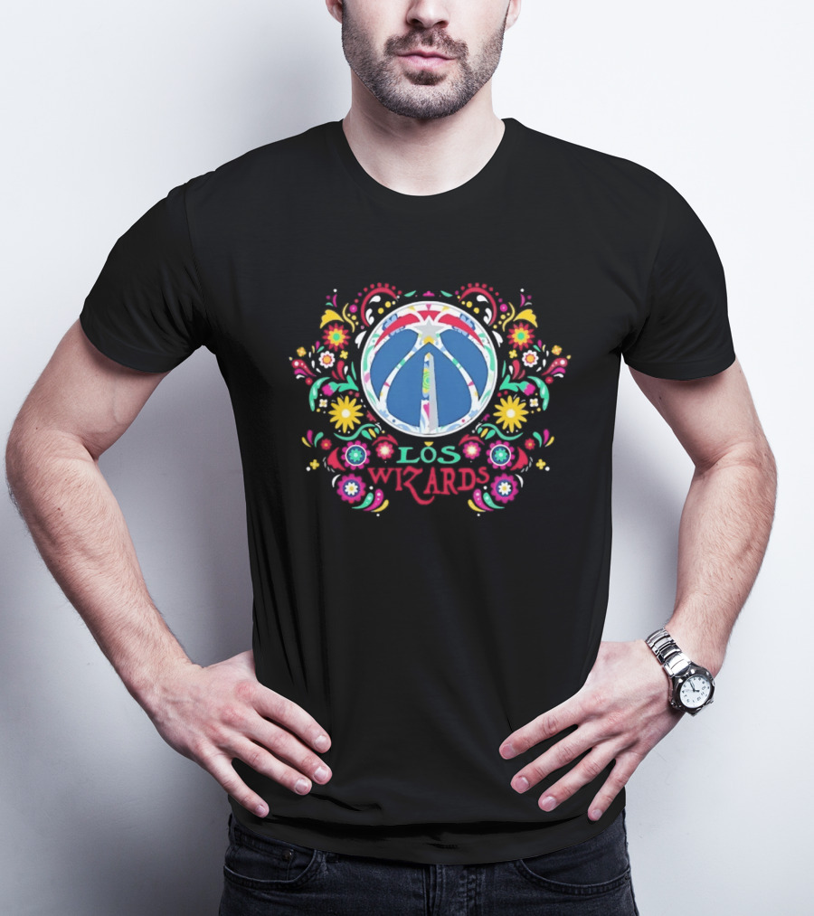 Washington Wizards Los Wizards Dia De Los Muertos Floral NBA 2026 T-Shirt