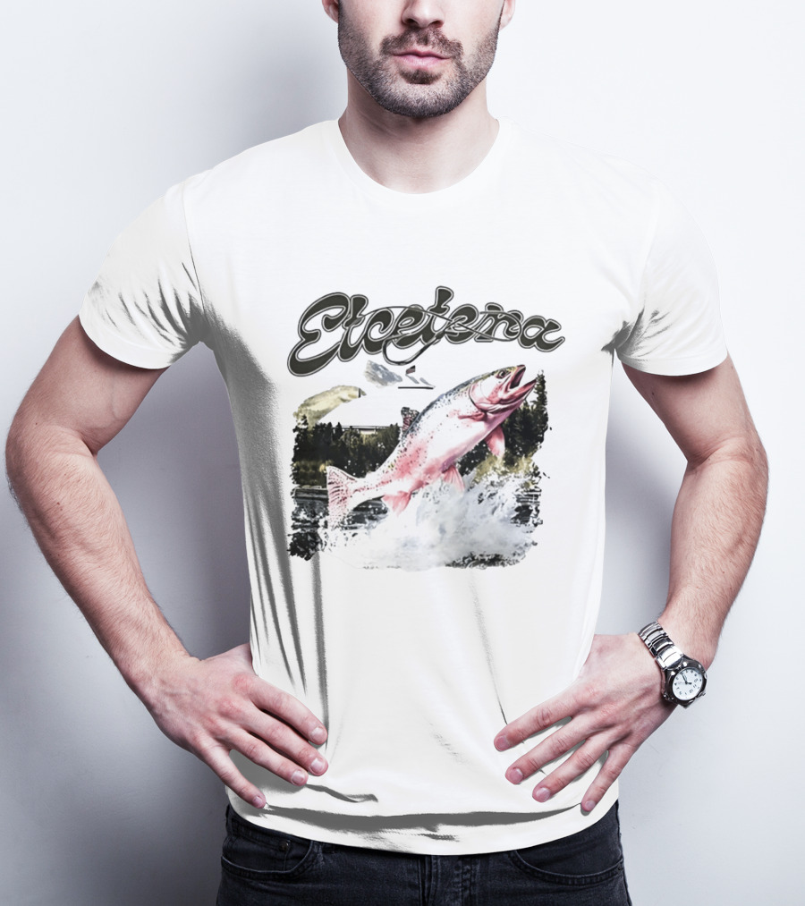 Etcetera Rainbow Trout Fishing Nature Scene T-Shirt