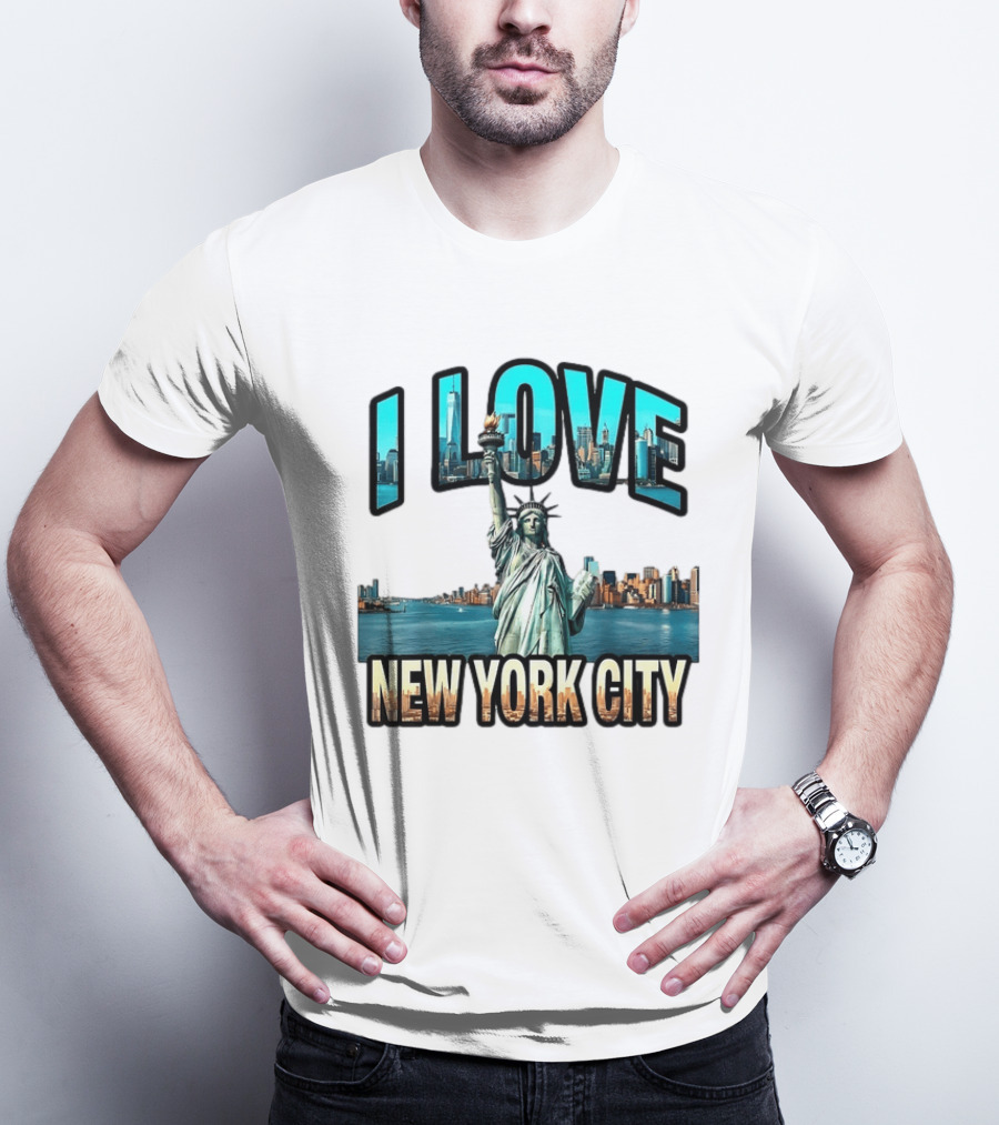 I Love New York City Statue Of Liberty Skyline T-Shirt