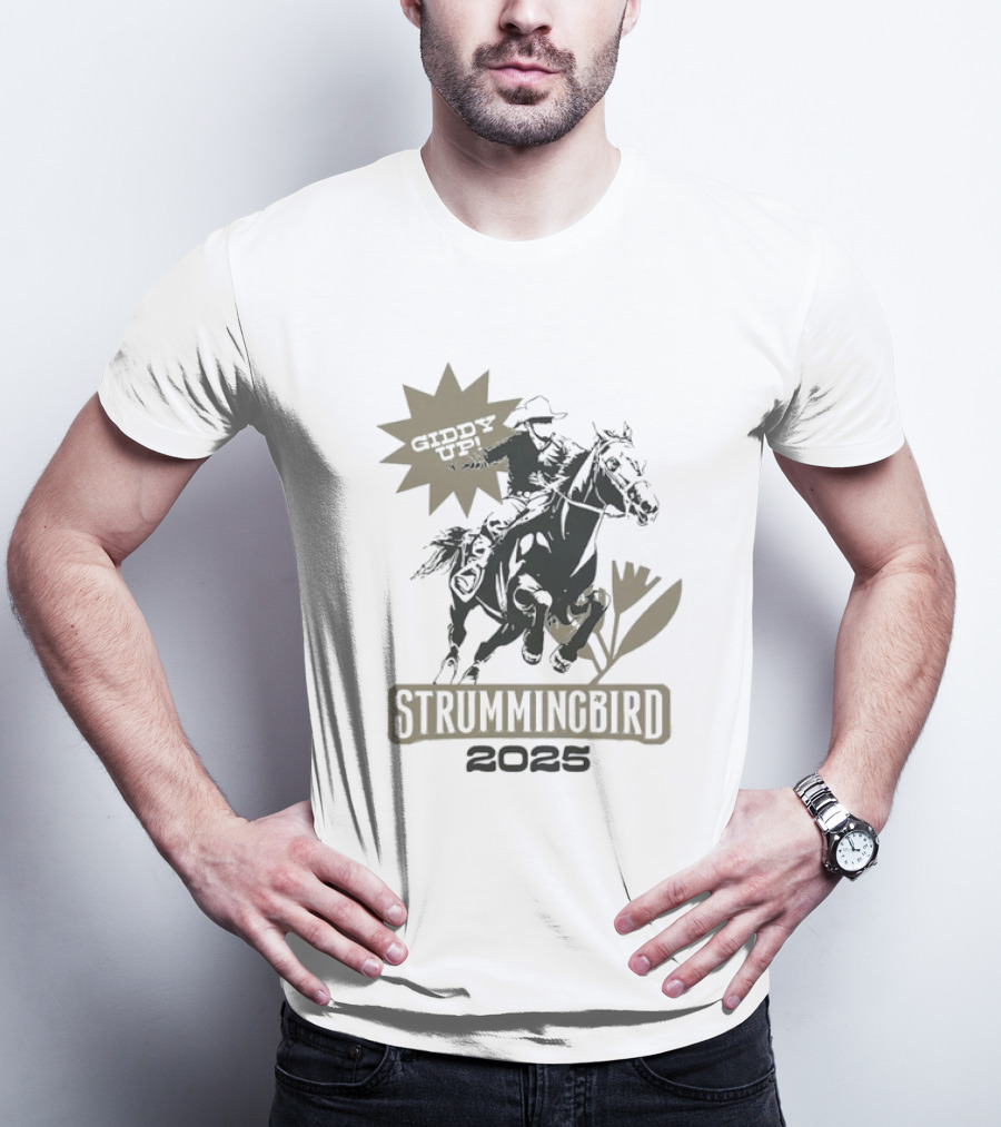 Strummingbird 2025 Giddy Up Cowboy Western Horse Rider Adventure T-Shirt