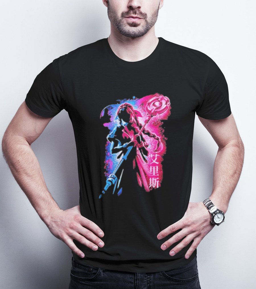 Aerith Gainsborough Final Fantasy VII Pink And Blue Japanese T-Shirt