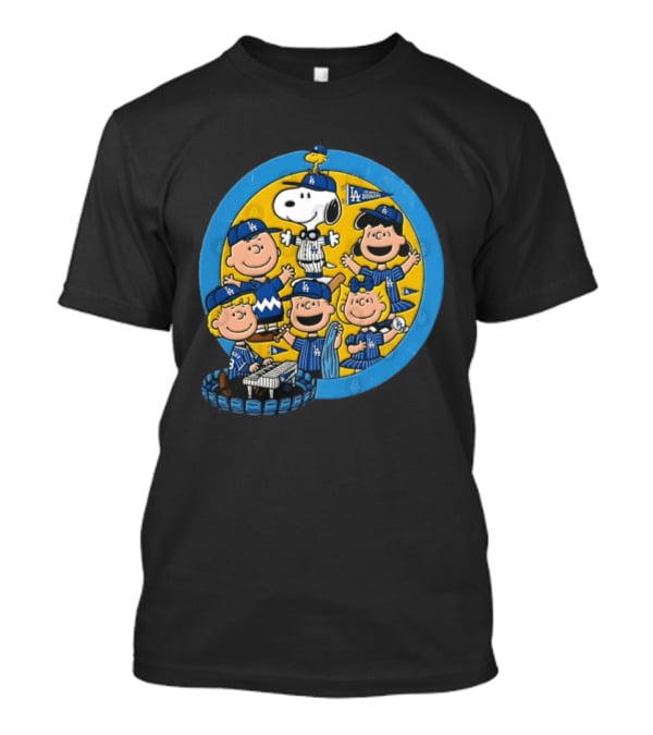 Los Angeles Dodgers Peanuts Gang Snoopy Baseball Players T-Shirt