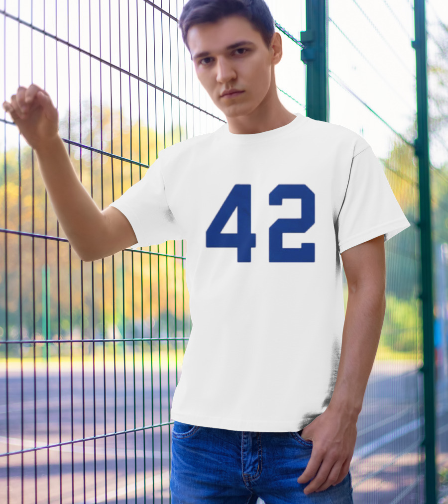 2026 LA Dodgers Jackie Robinson 42 Jersey Giveaway Event T-Shirt